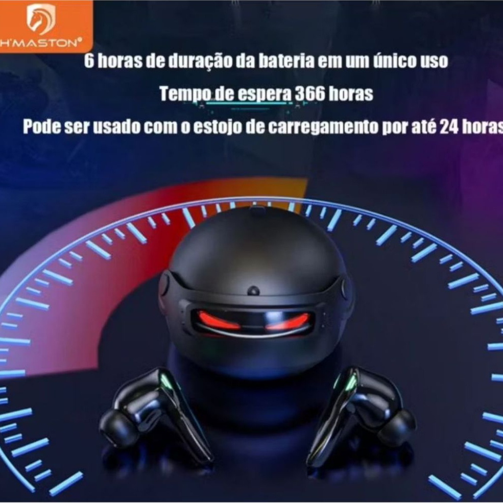 Fone Sem Fio Capacete Wireless Rs37 Hmaston Bluetooth Gamer Cor Preto ...