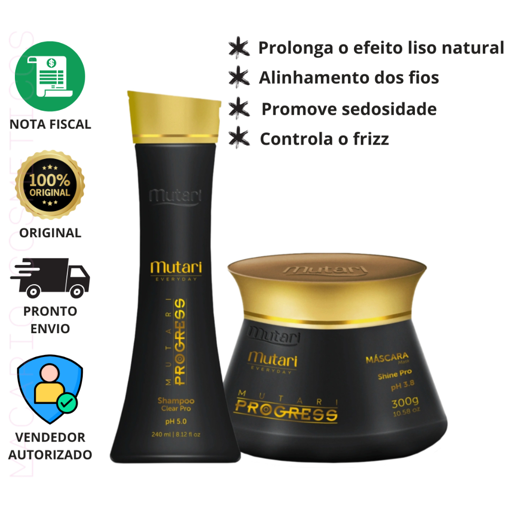 Pós Progressiva Shine Pro Mutari - Shampoo + Máscara de Hidratação ...
