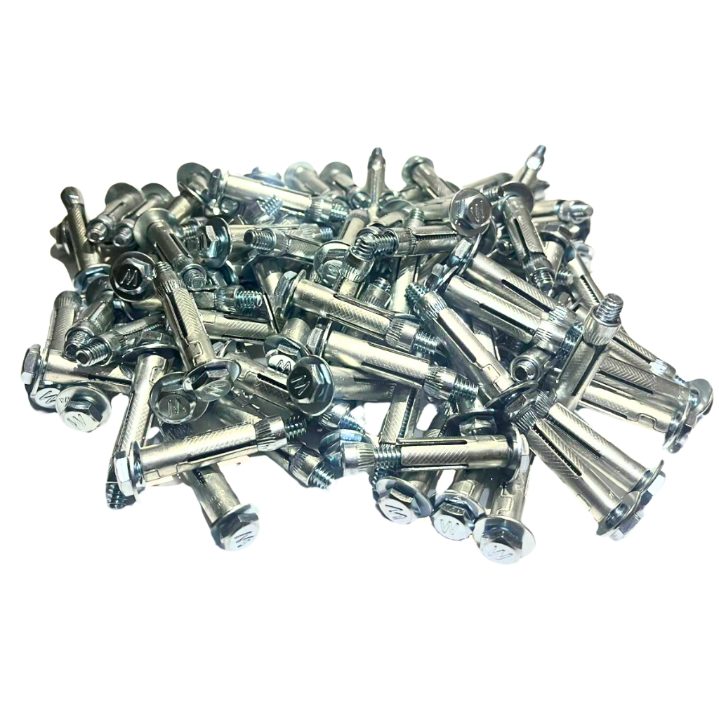 Kit 50 unidades Chumbador Parabolt bucha parafuso 1/4 por 2 polegadas ...