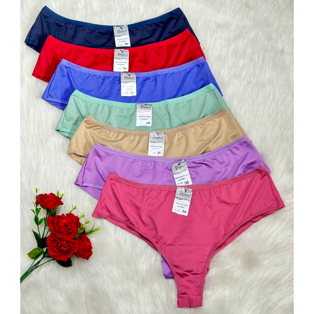 KIT Calcinha Fio Duplo Plus size Microfibra Tanga Fio Dental Lateral ...