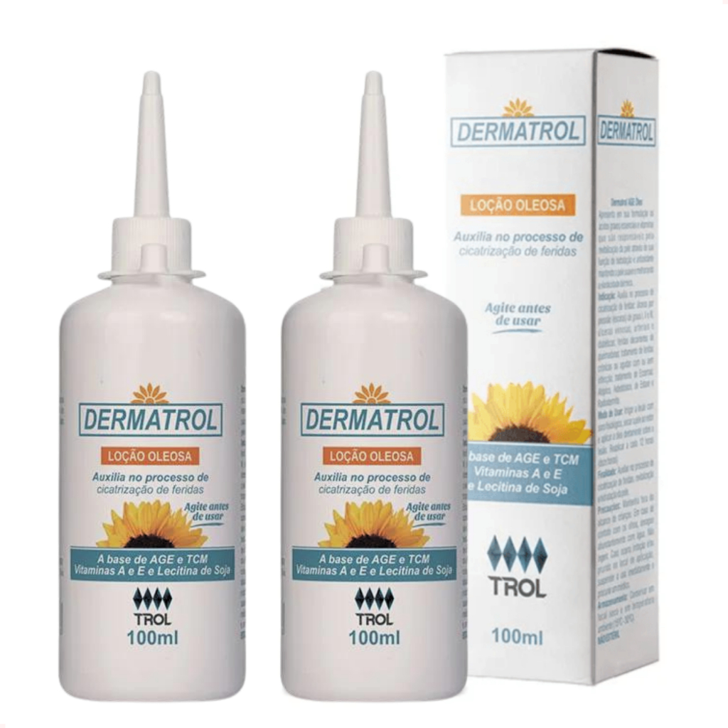 Kit 2 Óleo Cicatrizante De Girassol A.G.E. 200mL - Dermatrol | Shopee ...