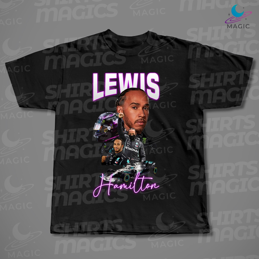 Camiseta Piloto Lewis Hamilton Graphic tees 100% Algodão unissex ...