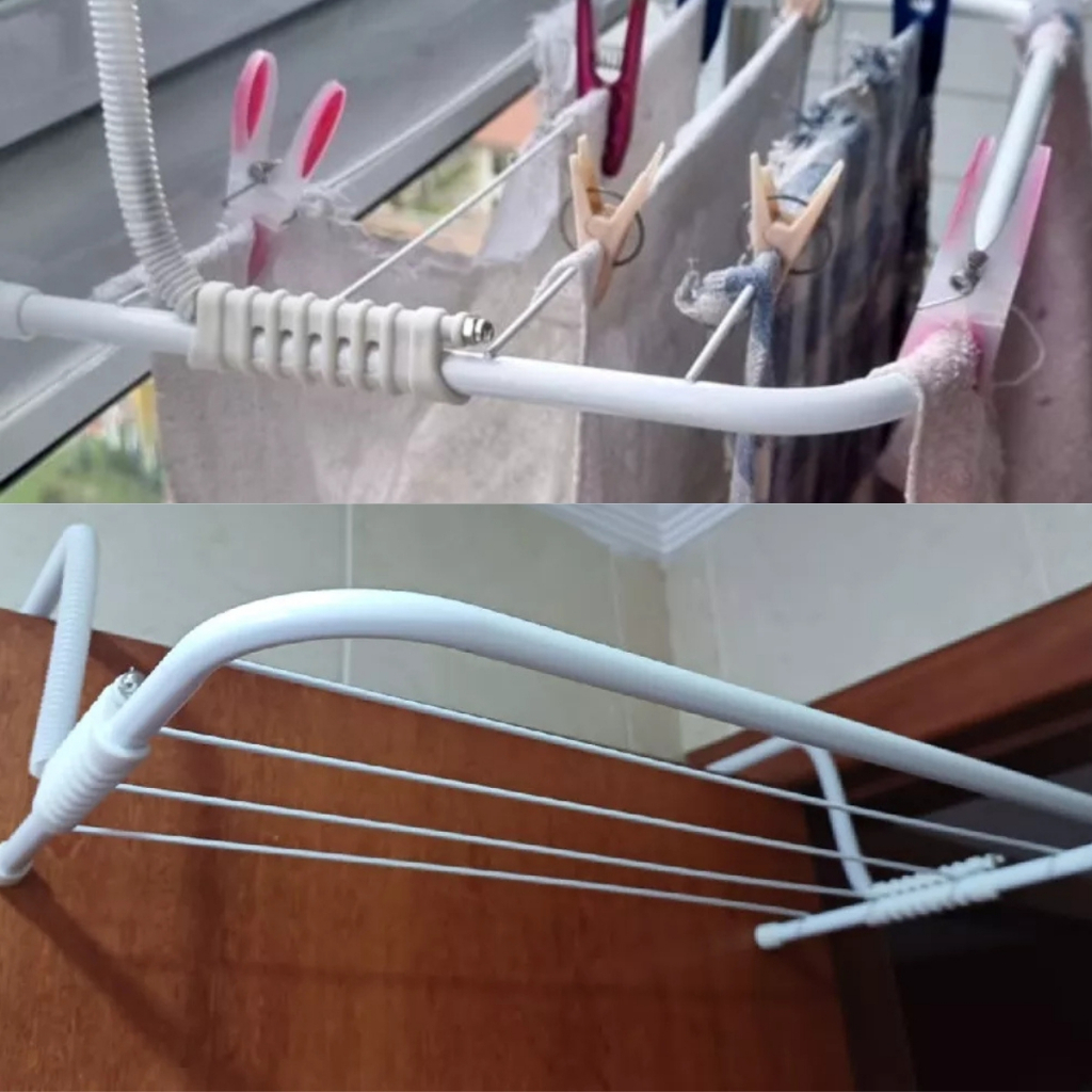 Kit 2 Varal De Roupa Portátil Para Apartamento Janela E Parede Varau ...