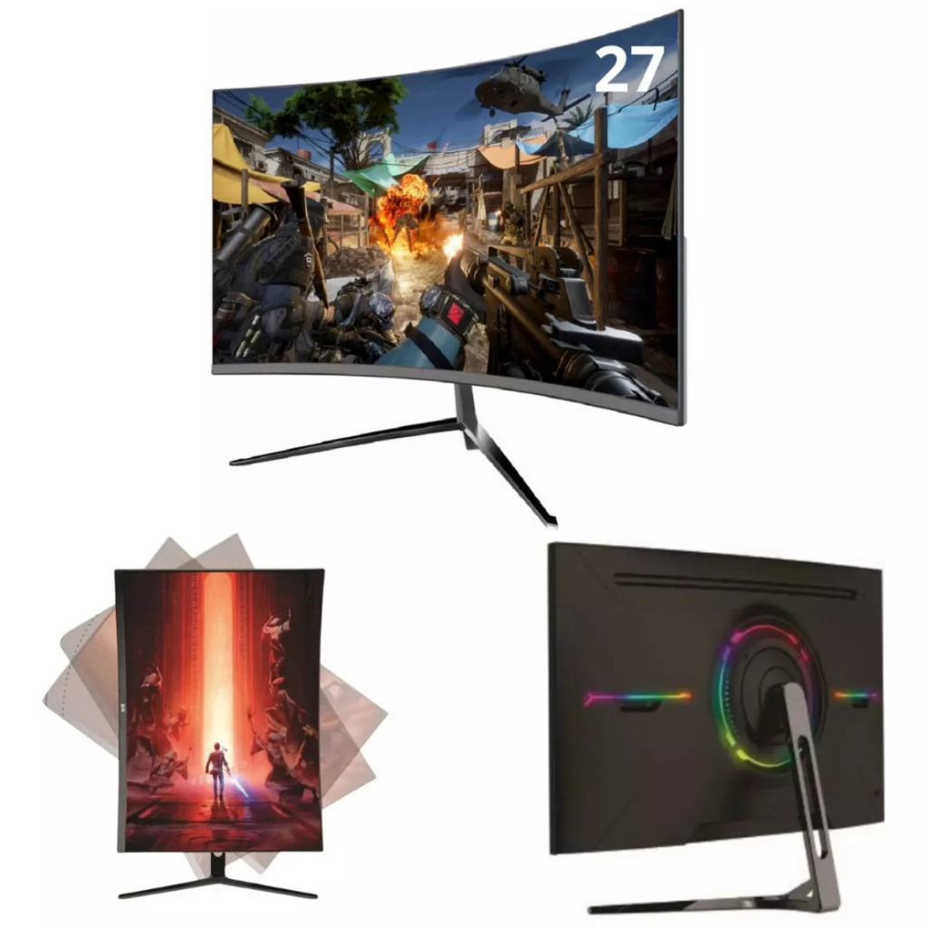 Monitor Gamer Curvo 27 Polegadas 1ms 1080 Full Hd Led | Shopee Brasil