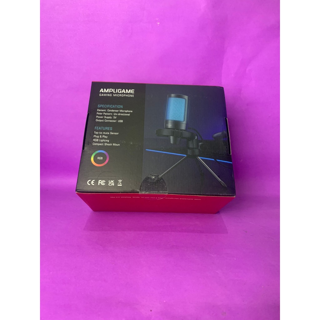 Microfone Gamer Condensador Fifine Ampligame A2, USB, RGB, Preto ...