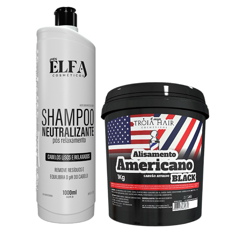 Kit Alisamento Americano Classic 1KG e Shampoo Neutralizante 1L ...