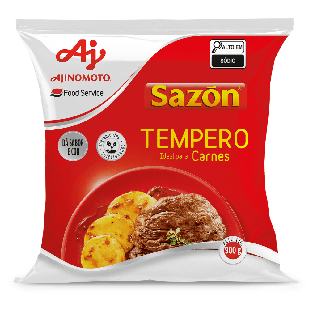 Tempero Em Pó Sazón Vermelho Profissional Sabor Carnes 900g - Ajinomoto Food Service | Shopee Brasil