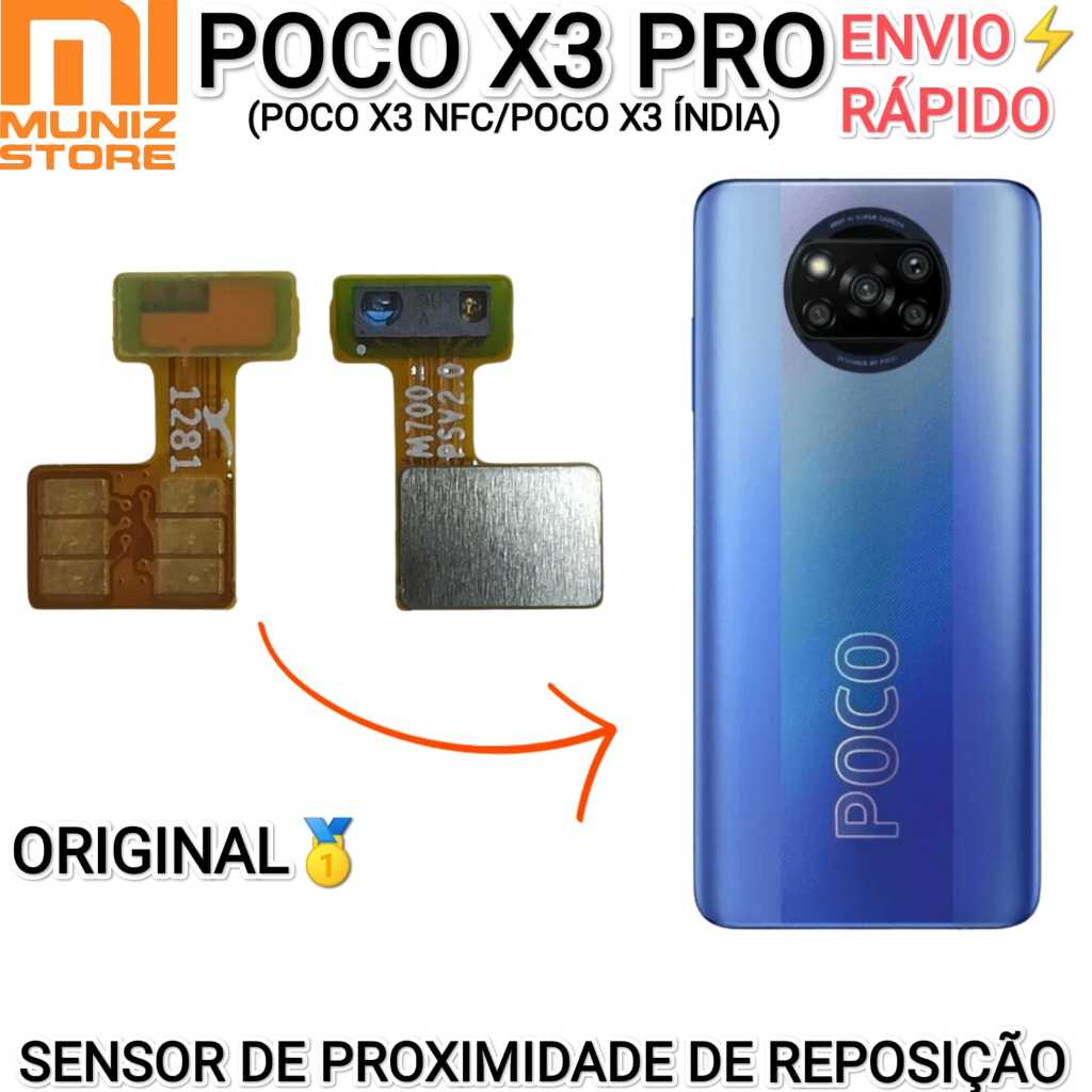 Sensor Poco X3 Pro/NFC/Índia de Proximidade de Reposição Original Flex ...