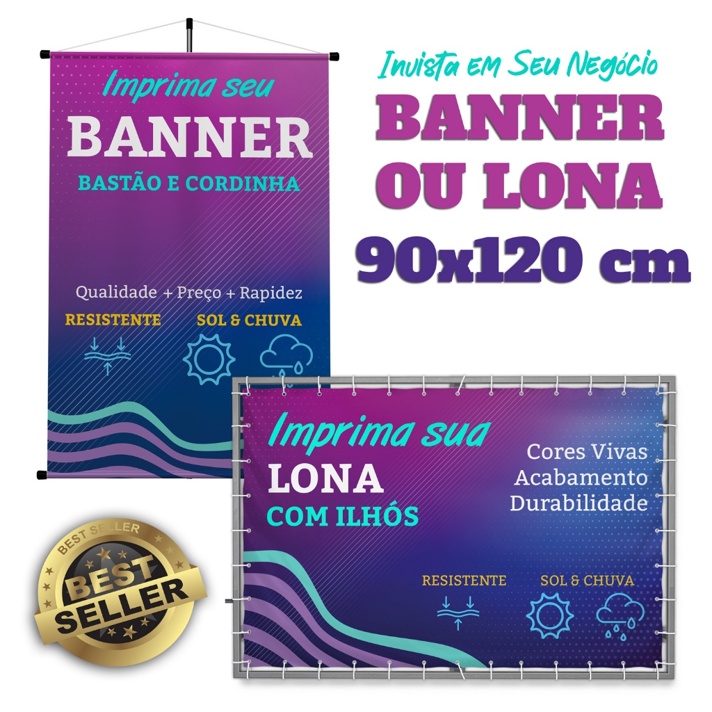 Banner Personalizado 80 x 120 cm Lona, Faixa ou Adesivo - Banner ...