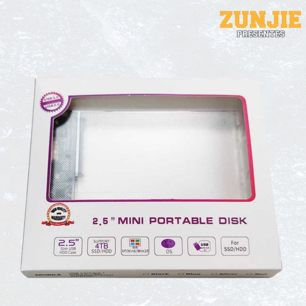 Case Externo Transparente Para Hd 2.5" Mini Disk Usb 2.0/3.0 HDD-TPC ...