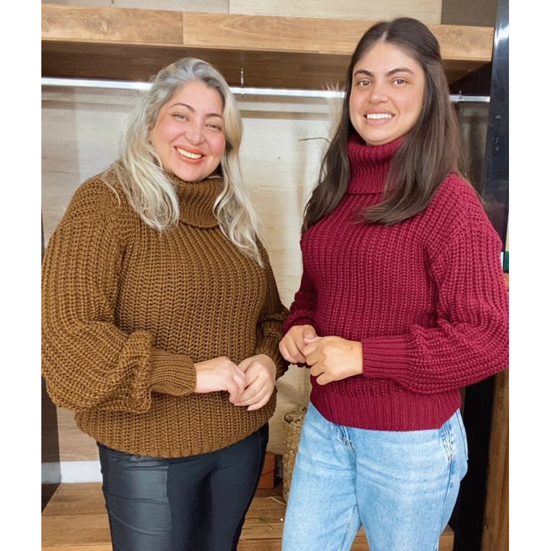 kit 2 blusas pontão lã trico | Shopee Brasil