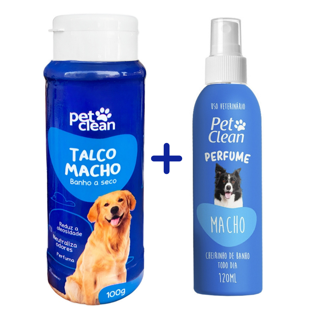 Kit Talco Banho a Seco 100g + Perfume Pet Perfumado Pet Clean 120ml ...