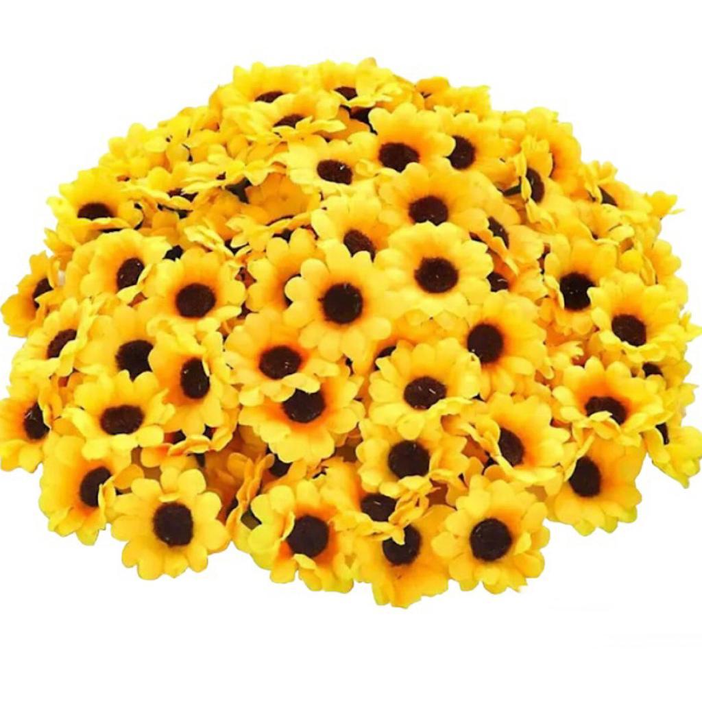 Kit 200 Mini Girassol Artificial de 4cm- Decoração Arranjos | Shopee Brasil