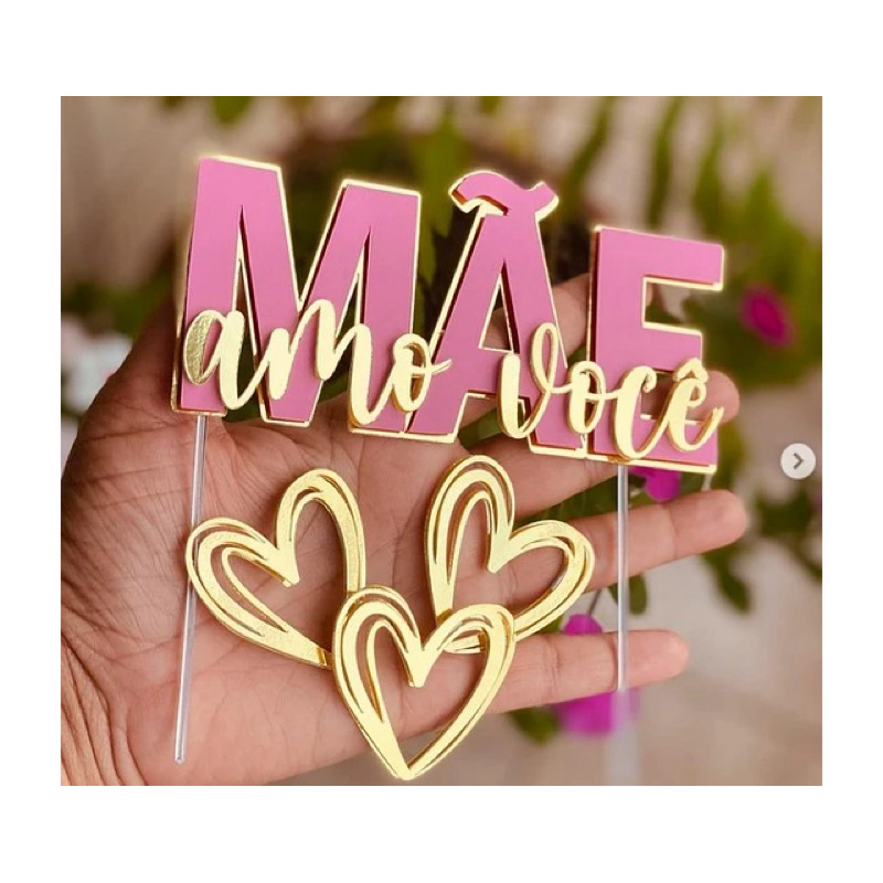 Topo/Topper bolo Mãe Mae camadas | Shopee Brasil