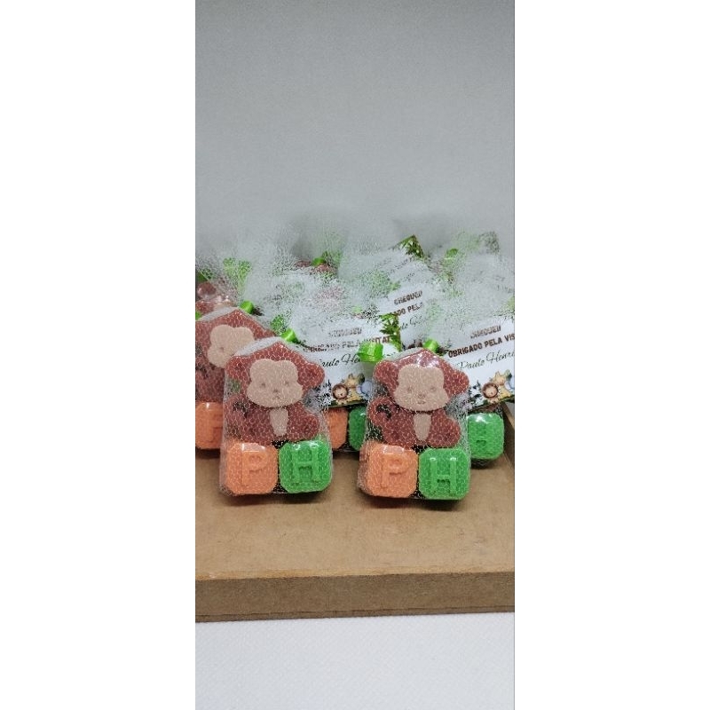 Lembrancinha Sabonete Artesanal Safari Macaco com 2 letras (10 unidades ...