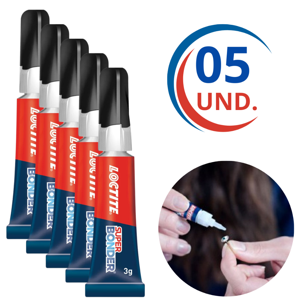 Kit 5 Colas Super Bond Super Cola Instantaneo 3g cada Fixador Multiuso ...