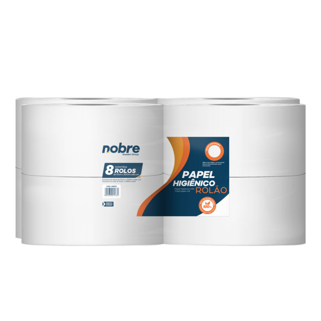 Papel HIgienico Rolão 300M 100% Celulose Nobre 18G 8 rolos | Shopee Brasil