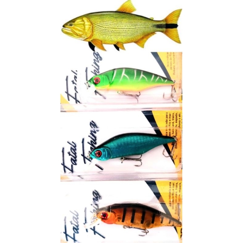 Kit de isca artificial para dourado 3 pçs isca Fatal fishing ...