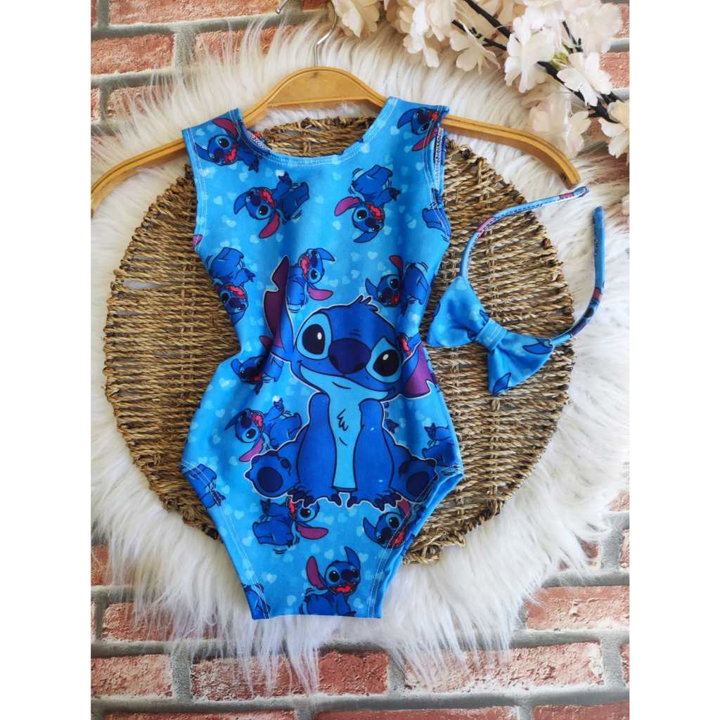 Bodys Menina Infantil Temático Stitch Azul | Shopee Brasil
