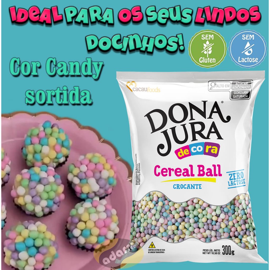 Confeito Colorido candy Mini Cereal Crocante 300g Dona Jura - Sem ...