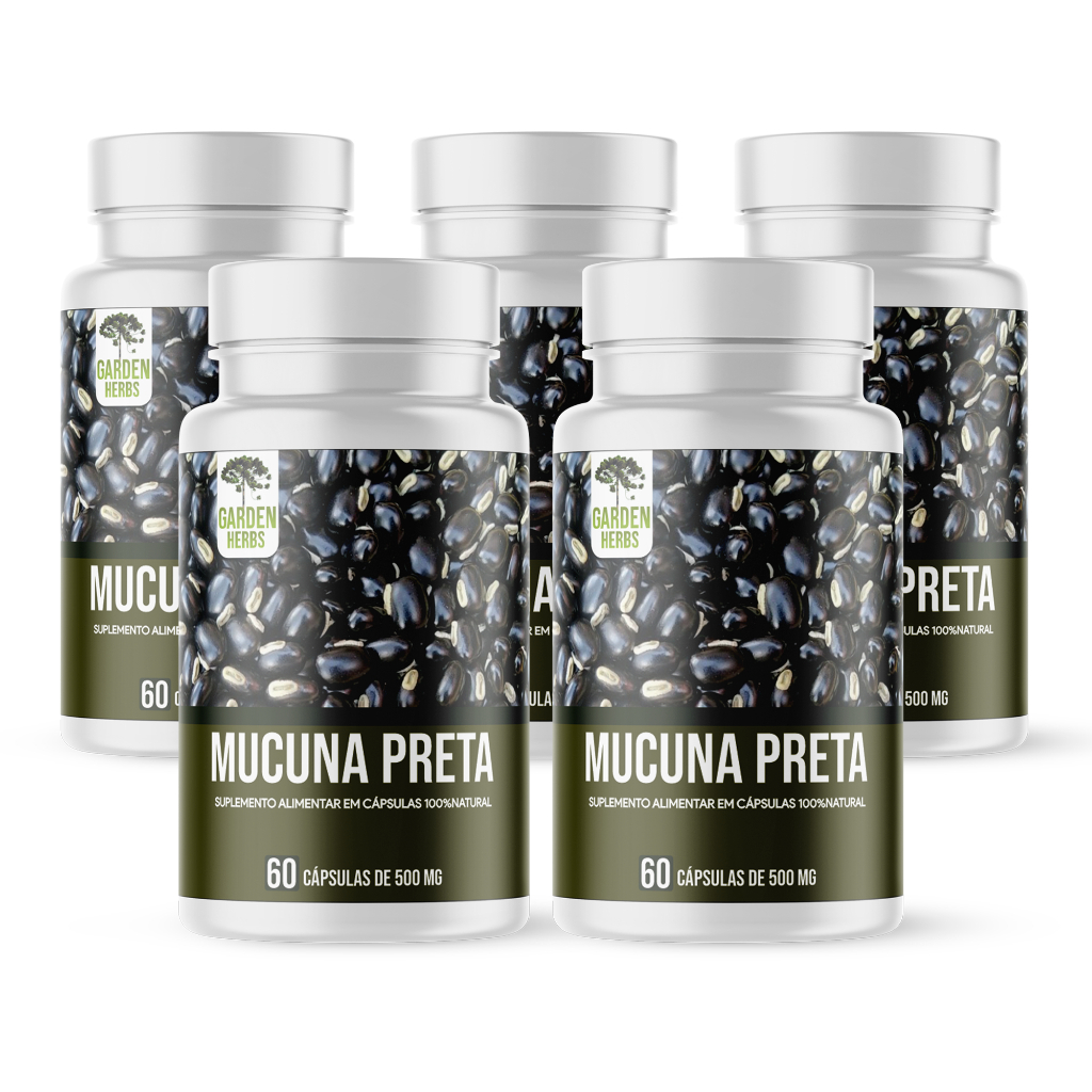 Mucuna ( Mucuna Pruriens ) 500 Mg - 60 cápsulas - Kit 5 Unidades ...