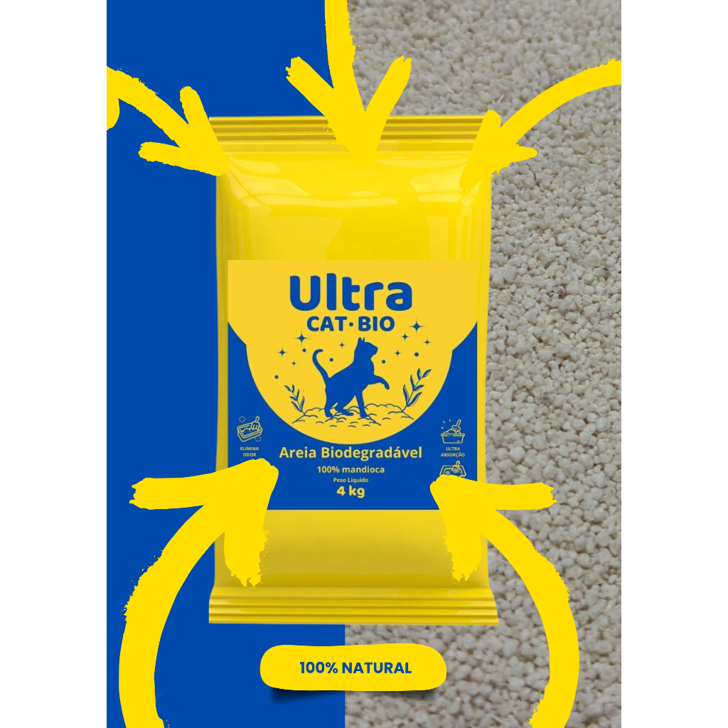 Melhor Areia Higiênica para Gatos 2 kg - Ultra Cat Bio + Brinquedo Cat ...