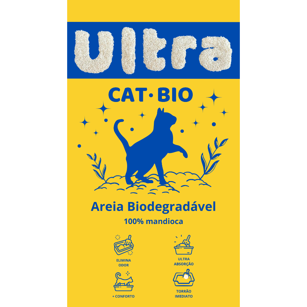 Ultra Cat Bio 2 KG + Coleira - Areia para Gatos 100% Natural e ...