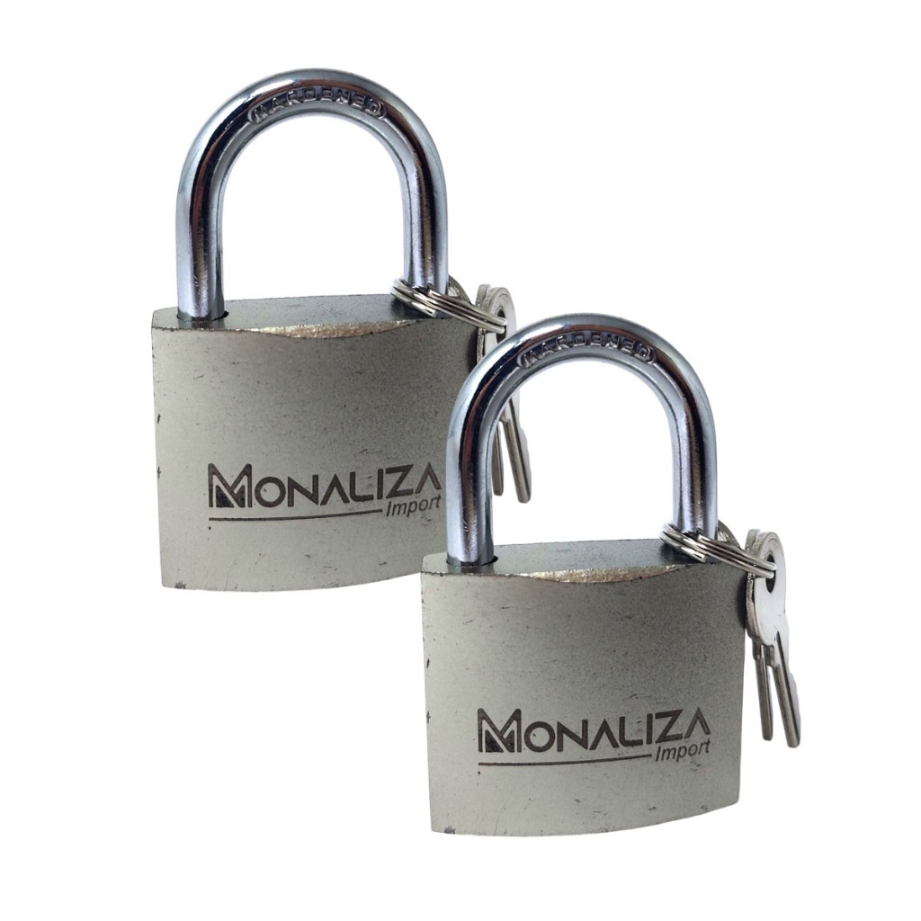 Cadeado Grande 48mm Latão C/3 Chaves P/ Portão Prata Unitário e Kits ...
