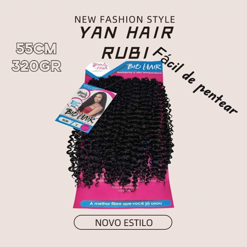 Cabelo Orgânico Para Crochet Braid RUBI 55cm Fibra Premium 320gr YAN HAIR | Shopee Brasil