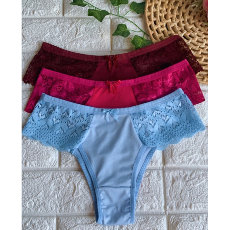 Kit 10 Calcinhas Tangão Lateral Renda De Microfibra Conforto Direto Da ...