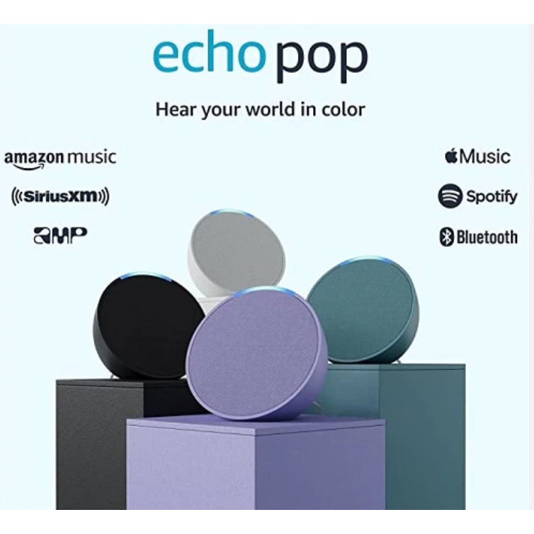 Echo Pop Smart Speaker Amazon Alexa Assistente Virtual - Cores | Shopee Brasil