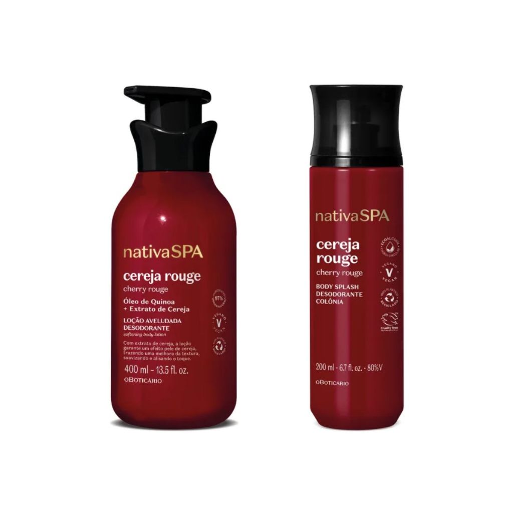 Combo Nativa Spa Cereja Rouge: Hidratante + Body Splash | Shopee Brasil