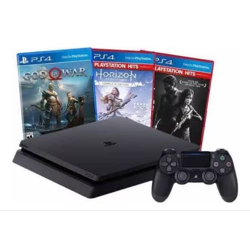 Playstation 4 Slim 500 GB + 01 controle + 03 jogos CD | Shopee Brasil