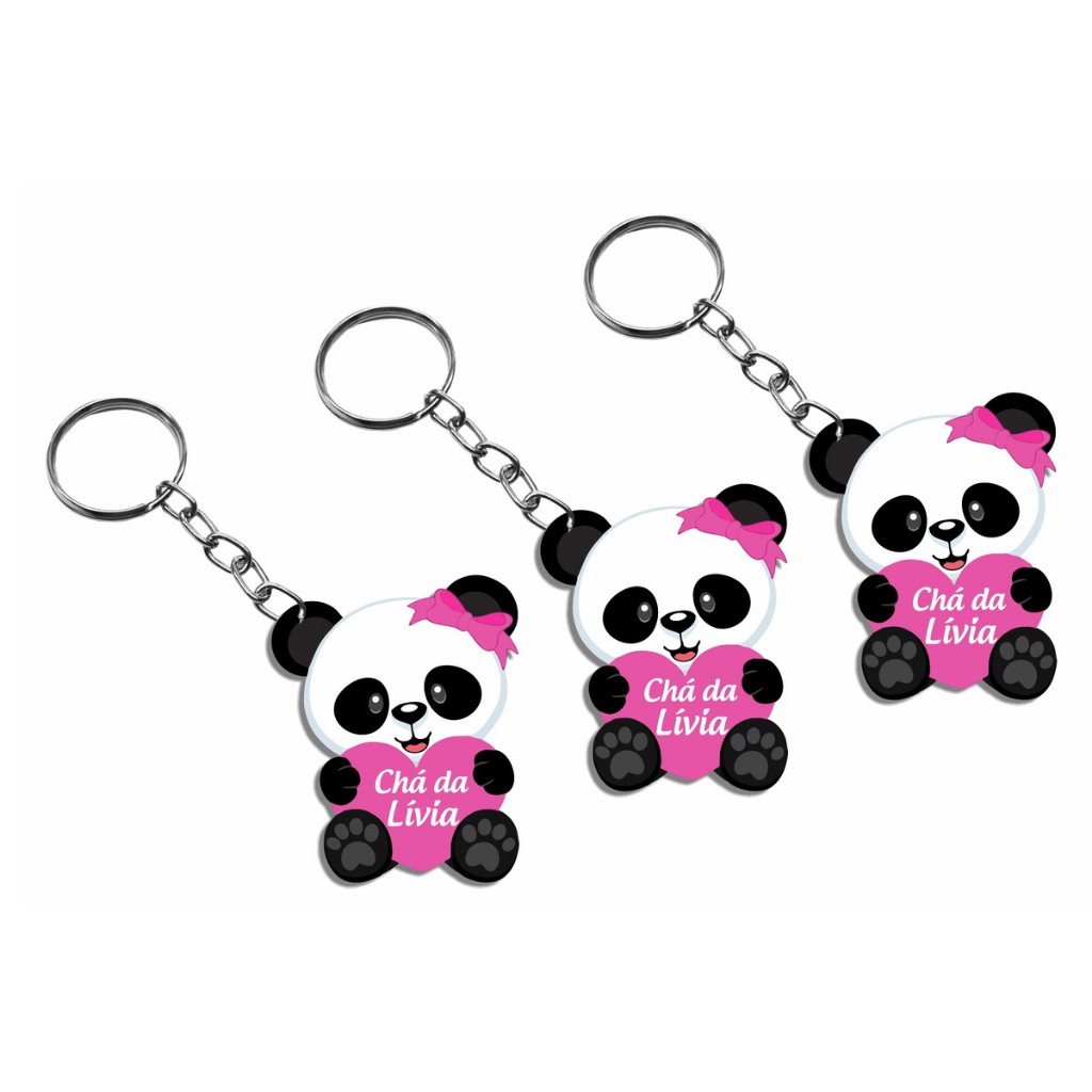 Chaveiro Personalizado Panda Rosa em MDF | Shopee Brasil