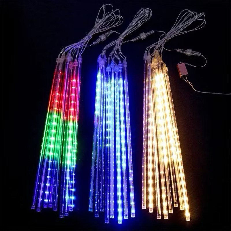 Pisca Pisca em Cascata Tubos Pisca Pisca Led Natal Queda 50cm C/ 8 ...
