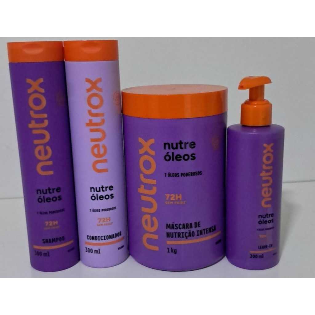 KIT NEUTROX NUTRE ÓLEOS SHAMPOO+CONDICIONADOR+MÁSCARA 1KG+LEAVE-IN ...