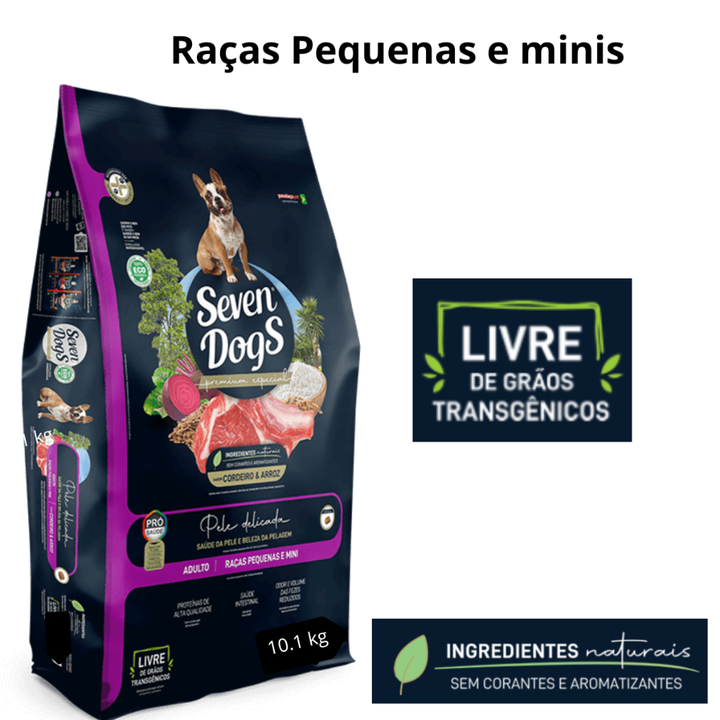 Ração Seven Dogs Premium Especial Cães Adultos 10.1 kg, Sabor: Cordeiro ...