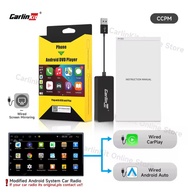 Carlinkit Com Fio e Sem Fio CarPlay, Android Auto Dongle, Espelhamento de Tela | Shopee Brasil