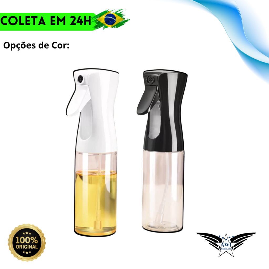 Spray Oleio 200ml Vidro Reutilizavel Pulverizador Cozinha Saudavel ...