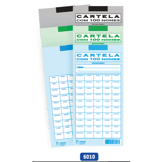 RIFA CARTELA DE 100 NOMES 50 UNIDADES TAMOIO CORES SORTIDAS | Shopee Brasil