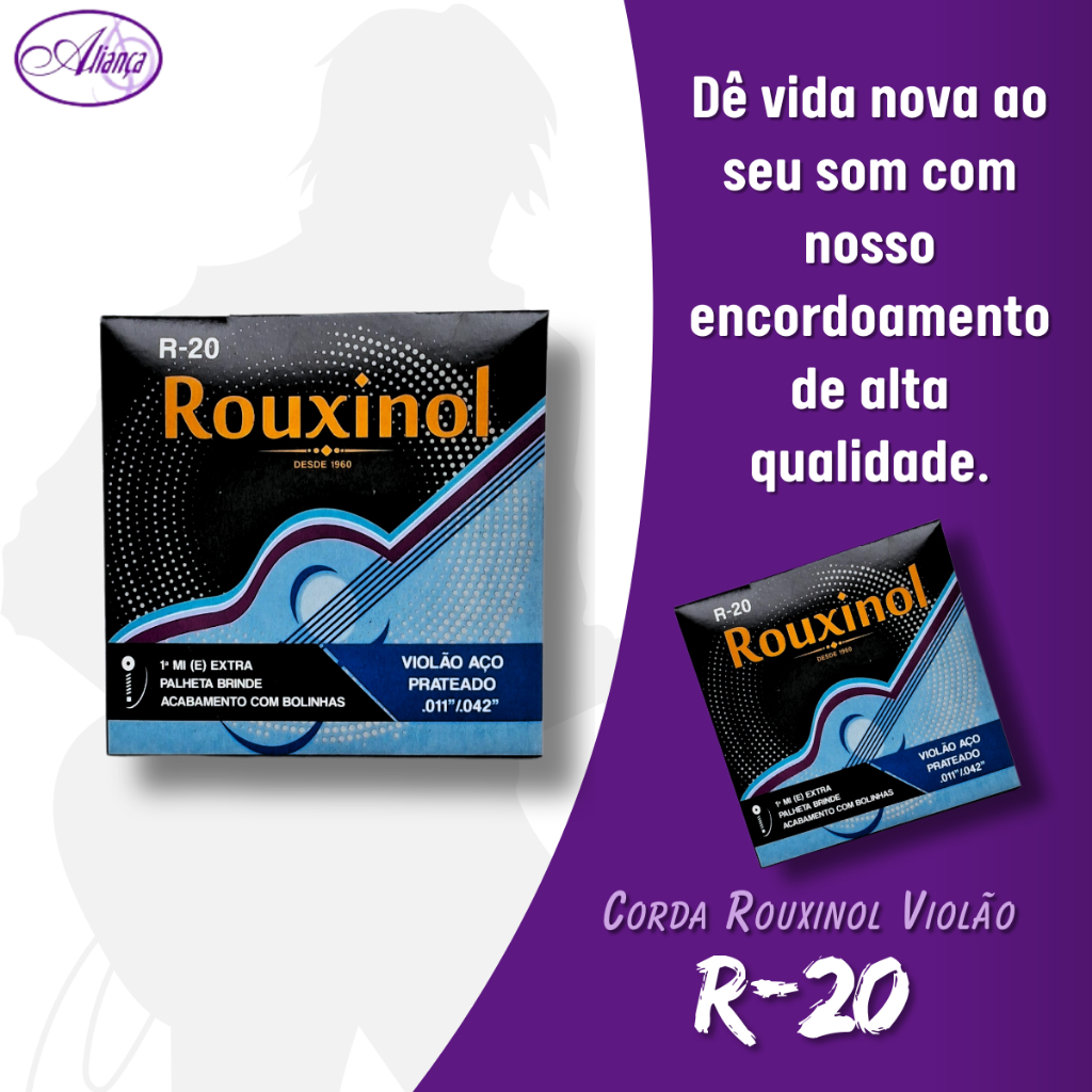 Encordoamento Rouxinol Para Violão Aço Inox Com Bolinha R-20 | Shopee ...