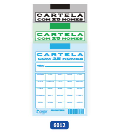 RIFA CARTELA DE 25 NOMES 50 UNIDADES TAMOIO CORES SORTIDAS | Shopee Brasil