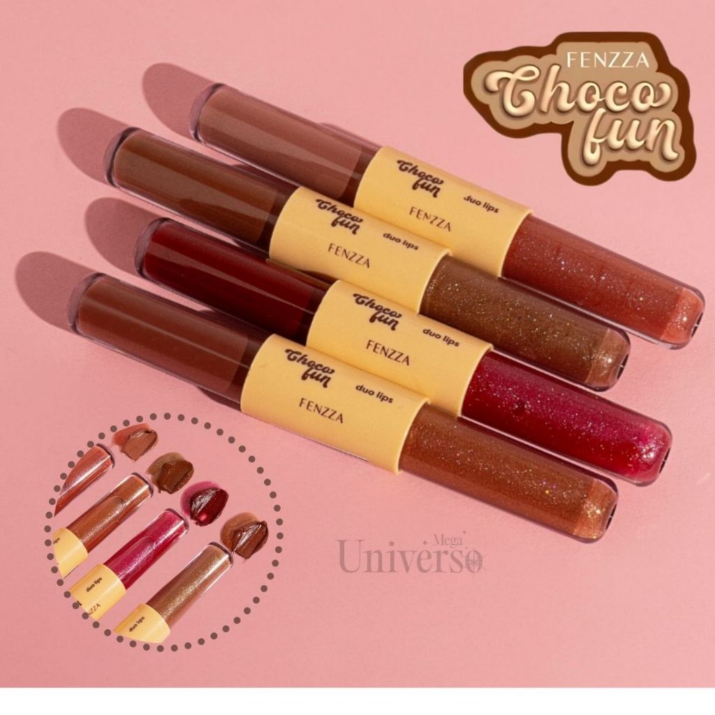 Duo Lips Batom + Gloss Tint Cream Choco Fun Collection by Fenzza Makeup ...