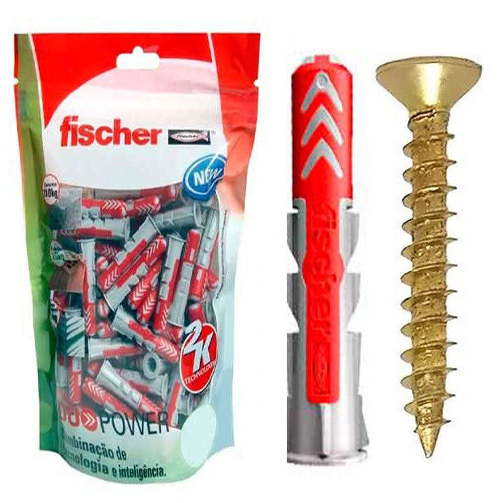 Bucha De Nylon Duopower 8mm Fischer C Aba E Parafuso 20pçs | Shopee Brasil