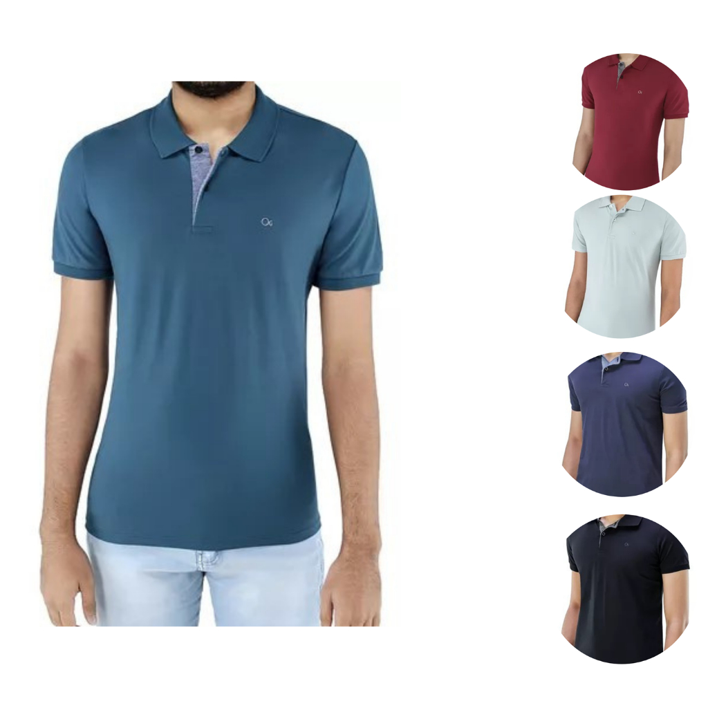 Camiseta Ogochi Masculina Slim Camiseta Básica Polo Clássica Com Gola ...