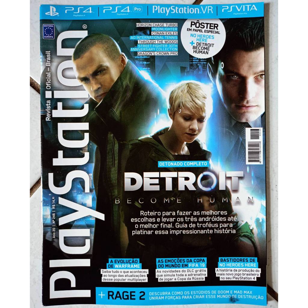 Revista Playstation com detonado e pôster de Detroit Become Human - Ano ...
