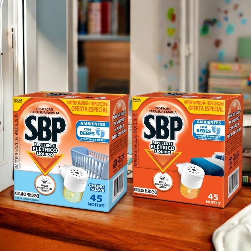 Kit 02 Unidades Repelente Elétrico Mosquito SBP Líquido 45 Noites ...