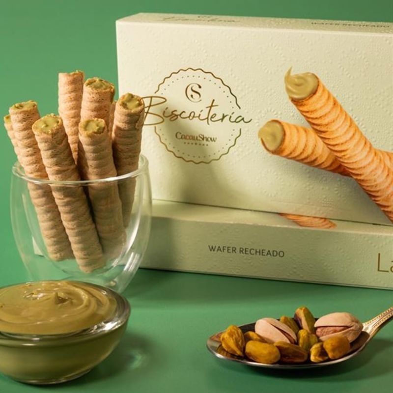 Biscoito wafer recheio de pistache Cacau Show 80g | Shopee Brasil