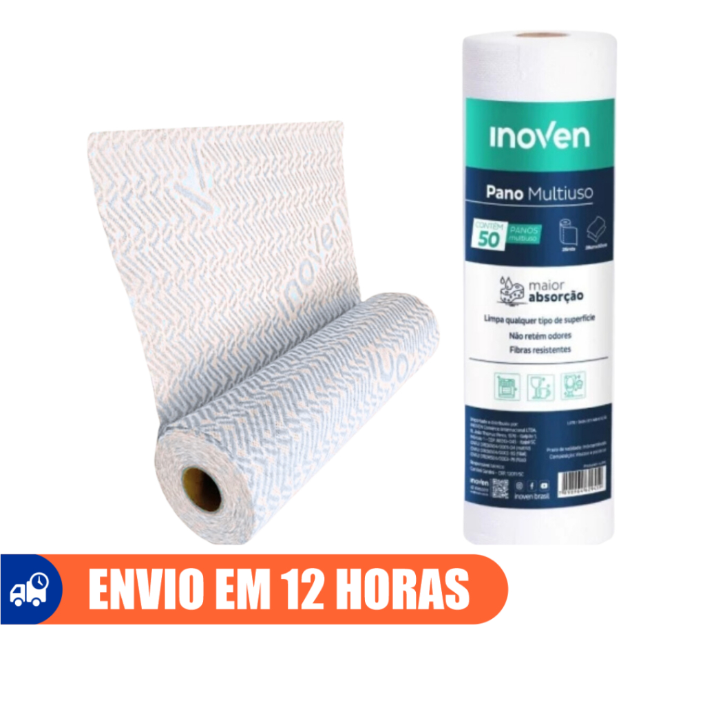 Pano Multiuso 28cm x 25m Branco - Inoven | Shopee Brasil