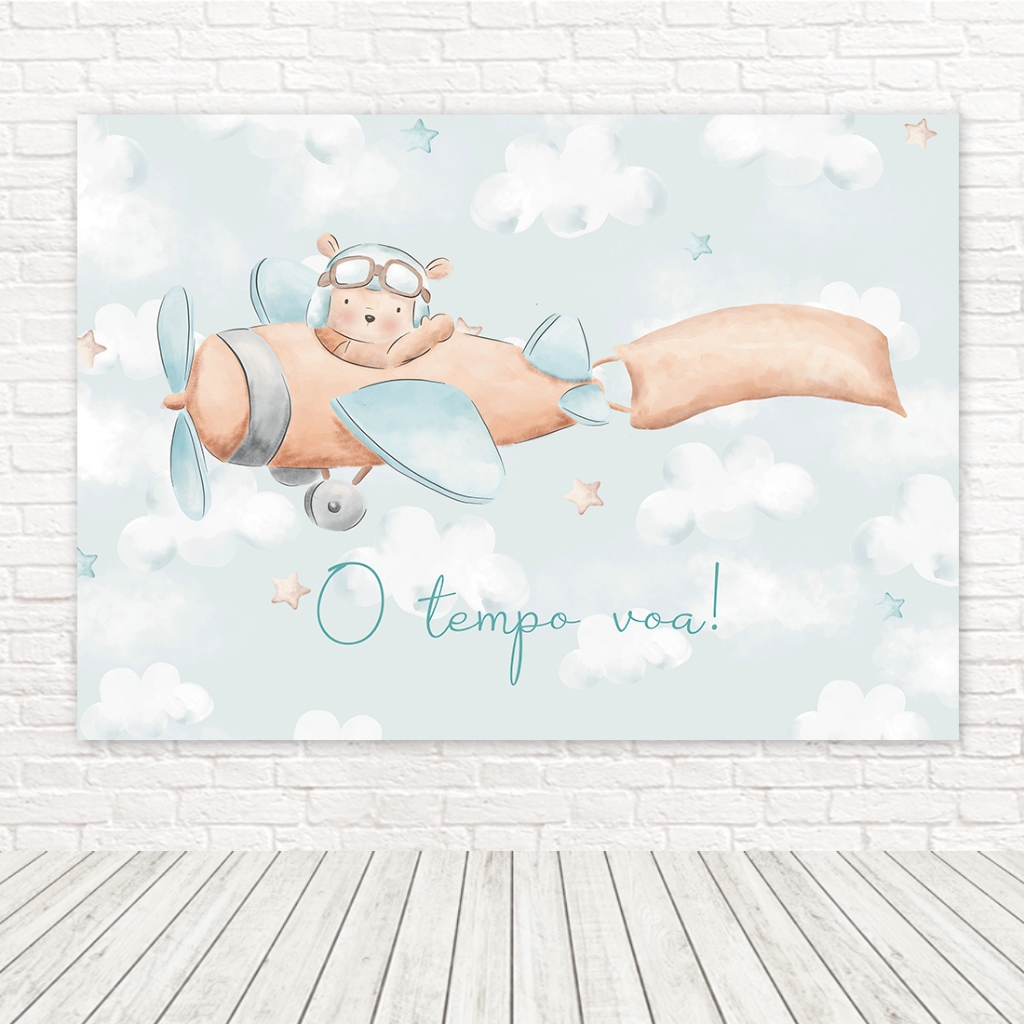 Painel Retangular Horizontal Tecido Sublimado O Tempo Voa | Shopee Brasil